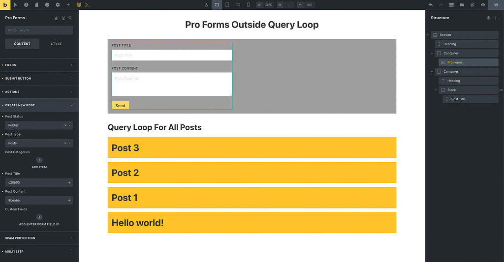 Pro Forms in query loops - Bug Reports - Bricksforge Community Forum