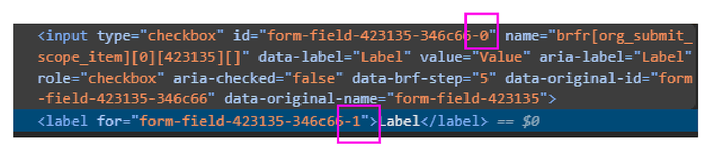 Pro Forms inner nested repeater checkbox/radio ID number increment ...