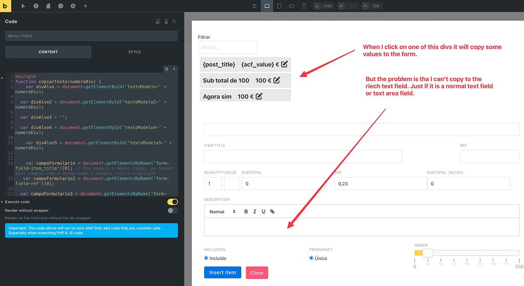 Populate Rich Text Field Using Javascript How To Bricksforge