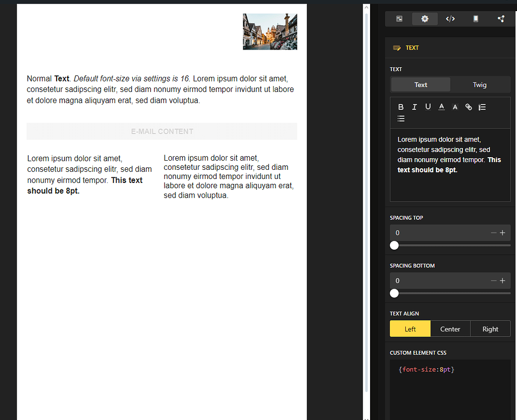 Email-Designer: font-sizes for text elements ignored - Bug Reports - Bricksforge Community Forum