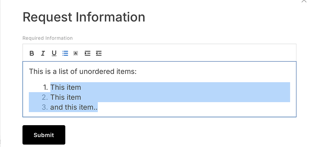 Pro Forms > Rich Text > Flat > Bullet List - Bug Reports - Bricksforge Community Forum