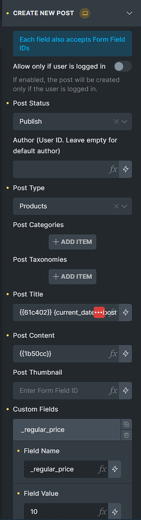 Pro forms - create new Woo product - How To - Bricksforge Community Forum