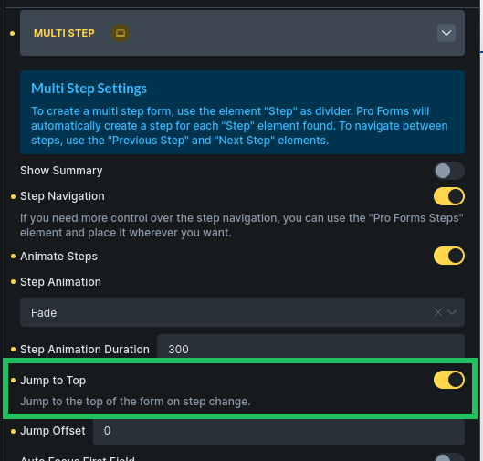 Pro Forms: "Jump to top" doesn't work - Bug Reports - Bricksforge Community Forum